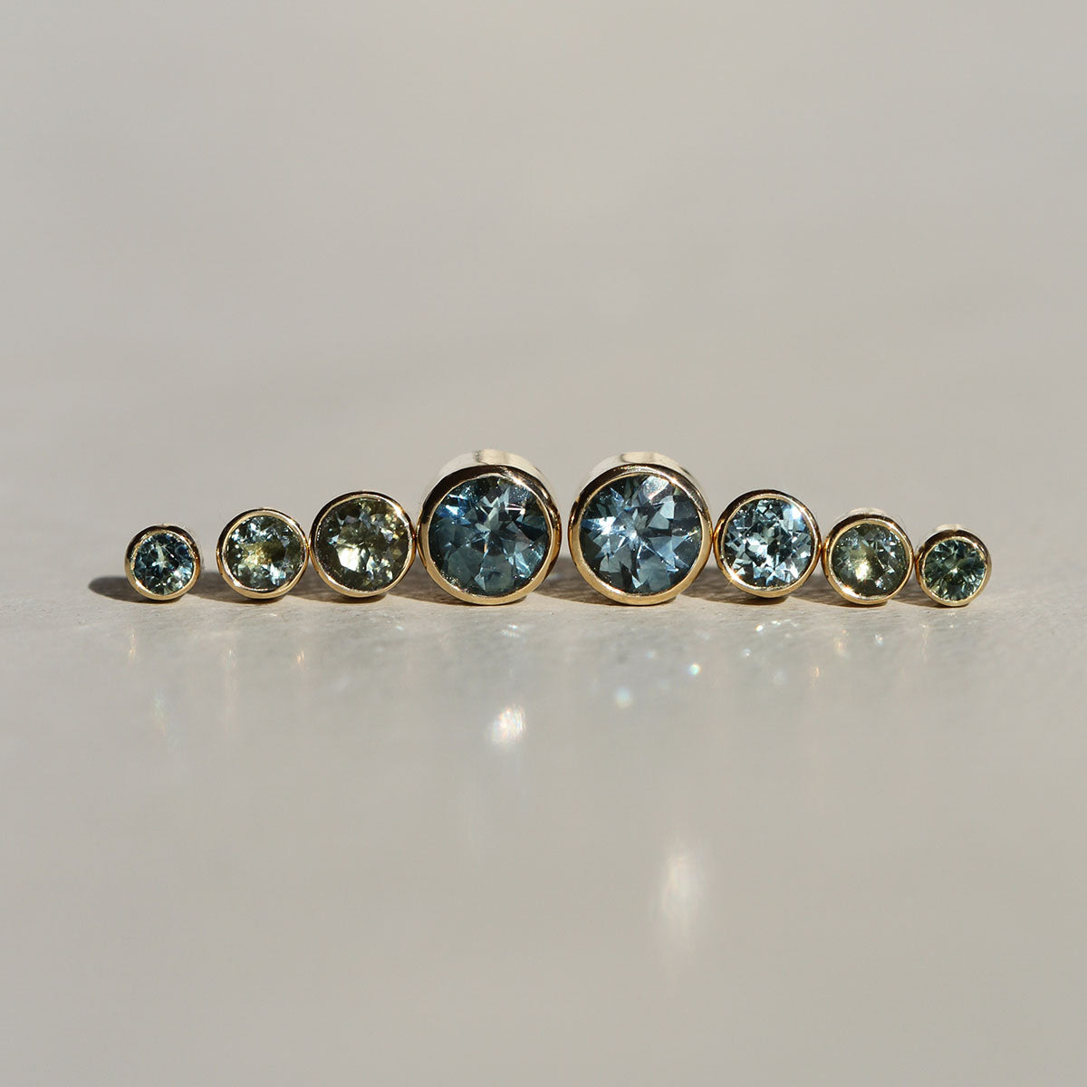 Montana Sapphire Bezel Studs Sophie Hughes