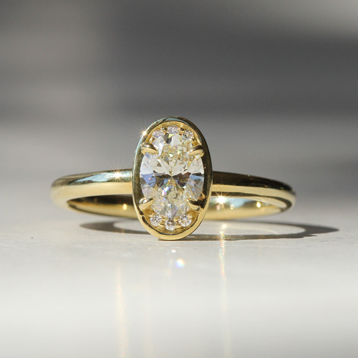 Oval Diamond Ellipse Halo Ring – Sophie Hughes
